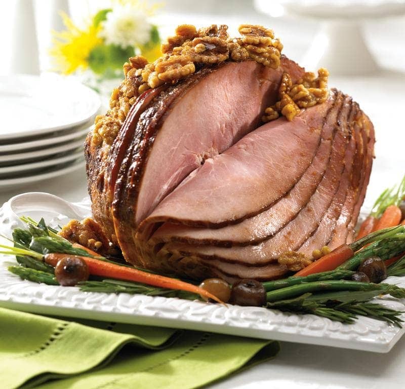 Caramel Walnut Glazed Spiral Ham - California Walnuts