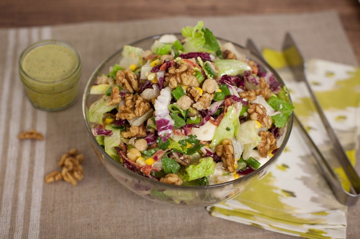 Mediterranean Salad with California Walnut Dressing - California Walnuts