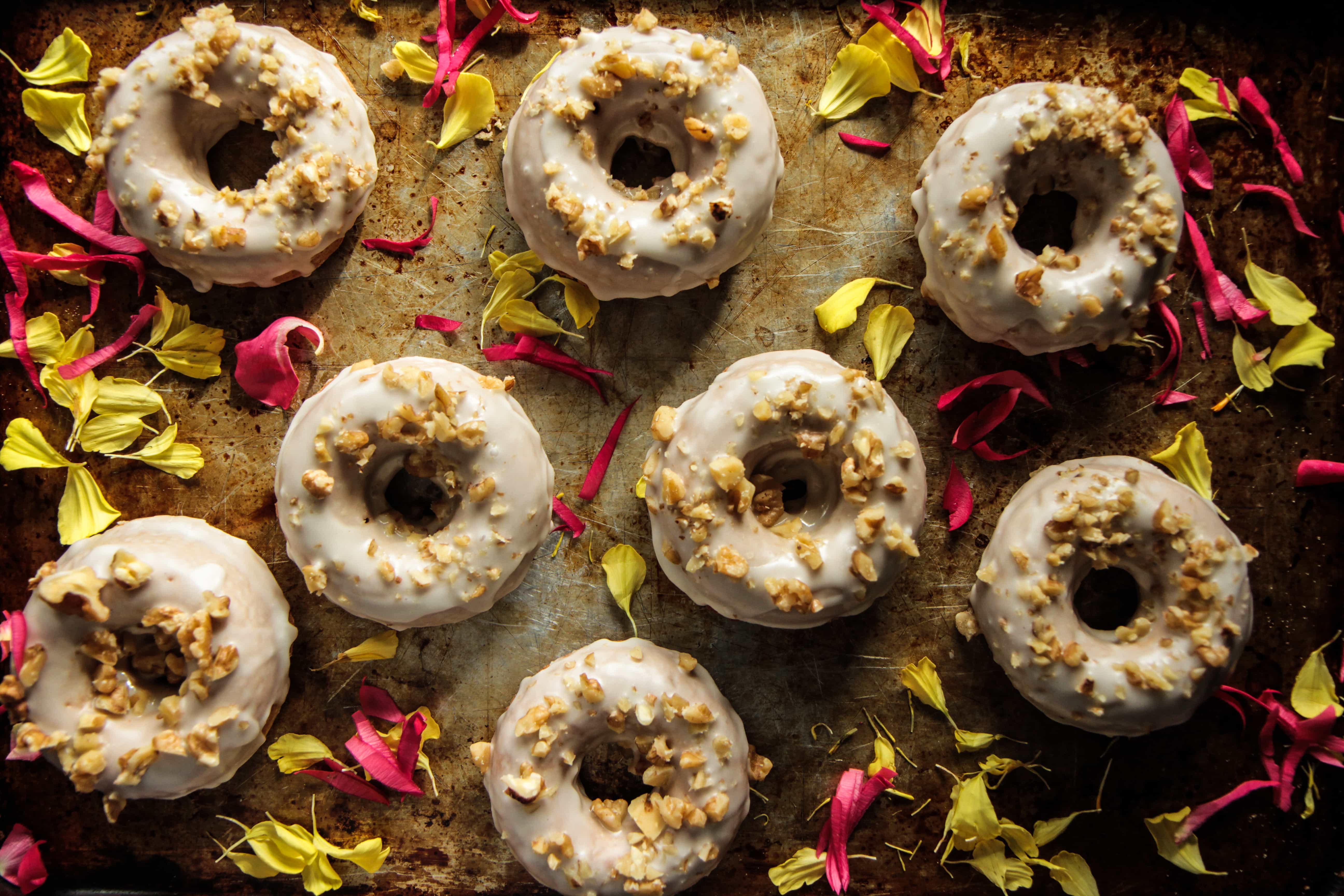 Banana Walnut Donuts with Maple Glaze - California Walnuts