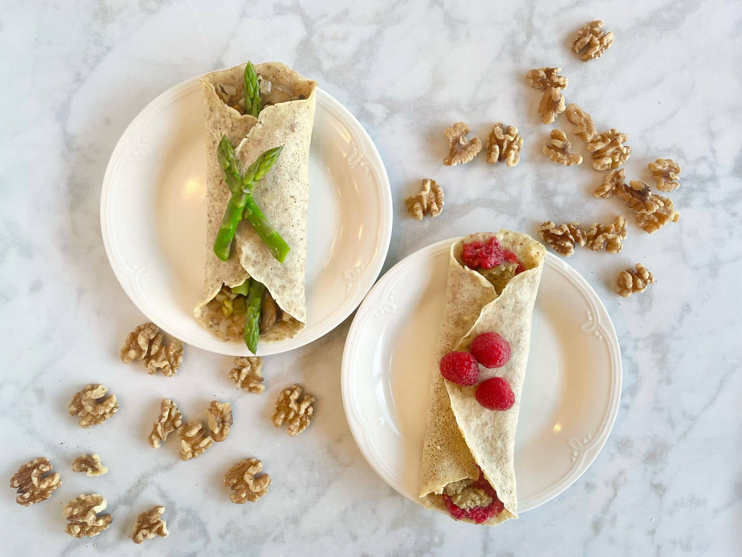 Walnut Butter and Homemade Raspberry Jam Crepe - California Walnuts