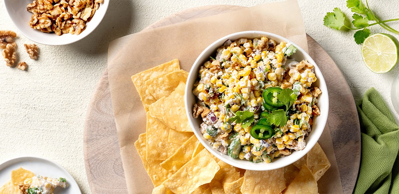Walnut Elote Corn Dip - California Walnuts