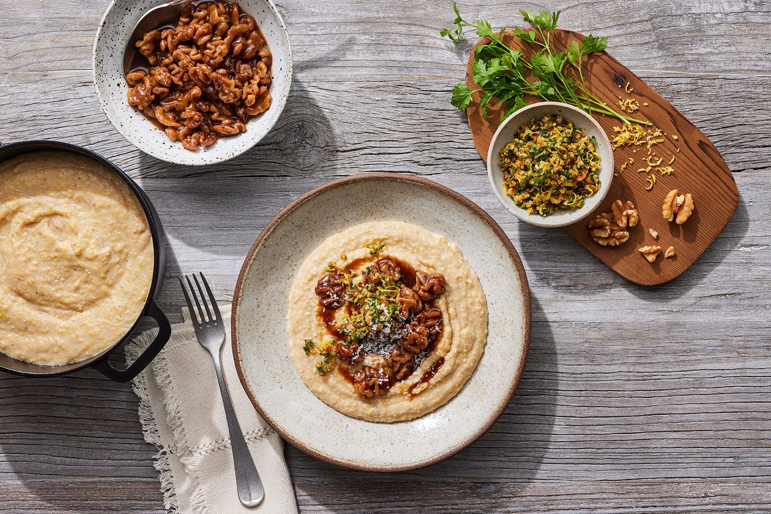 Braised CA Walnuts, Walnut Polenta with Walnut Gremolata - California ...